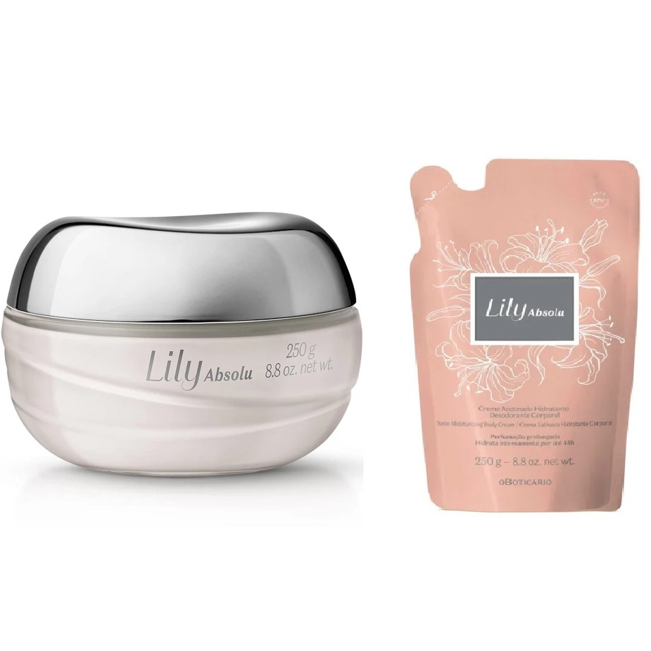 Lily Absolu: Creme Acetinado Hidratante Corporal 250g ou Refil 250g ...