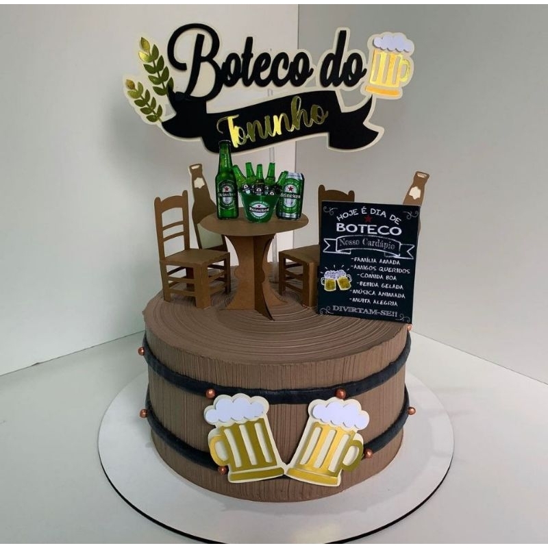 Topo de bolo Boteco | Shopee Brasil