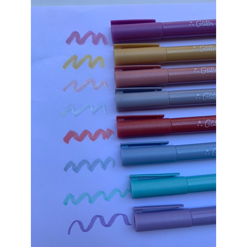 Kit Marca Texto com Glitter Estojo com 8 Cores - Win Paper/ WX Gift | Shopee Brasil
