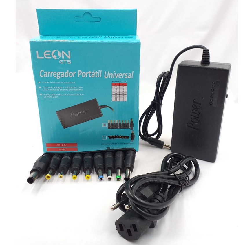 Carregador Notebook Portátil Universal 9 Plugues - Power Adapter MY ...