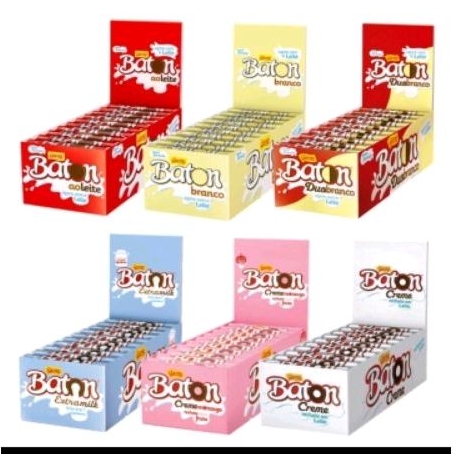 Caixa Baton Chocolate sabores com 30 unidades - 480g | Shopee Brasil