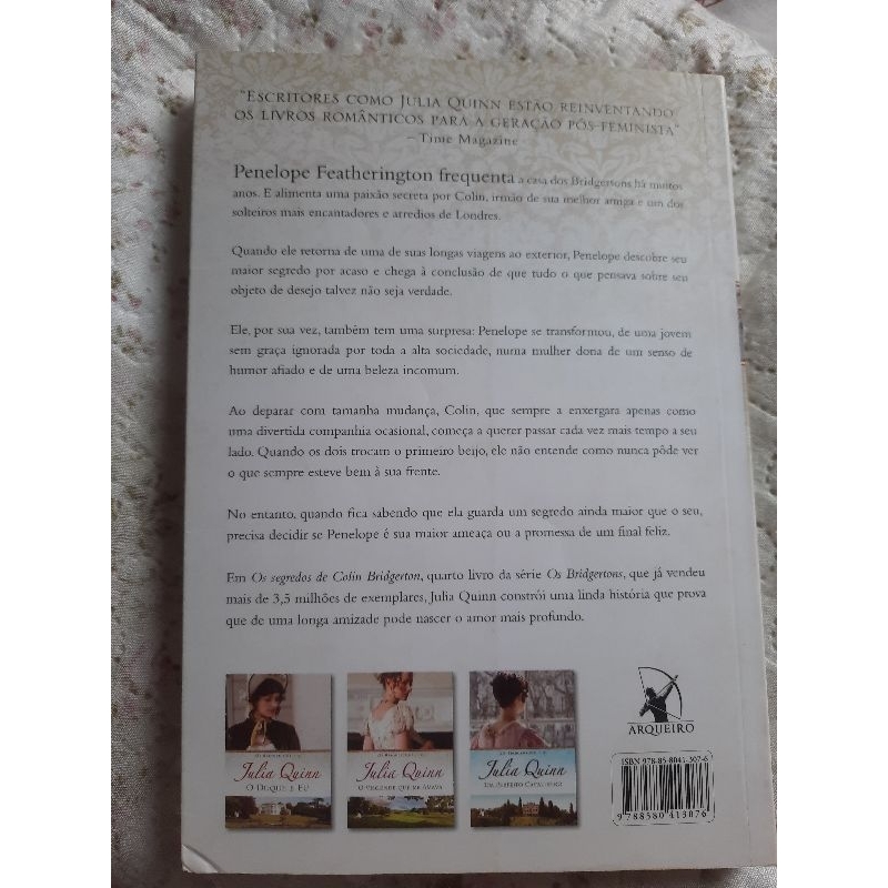 Os segredos de Colin Bridgertons (Os Bridgertons-4) Julia Quinn | Shopee Brasil
