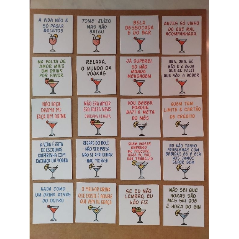 Tag Personalizado/frases divertidas/cartão para drinks- 20 unidades ...