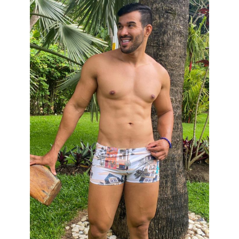 Sunga box estampada, KIT 3 SUNGAS moda praia masculina, moda masculina sungas box, cueca box ...