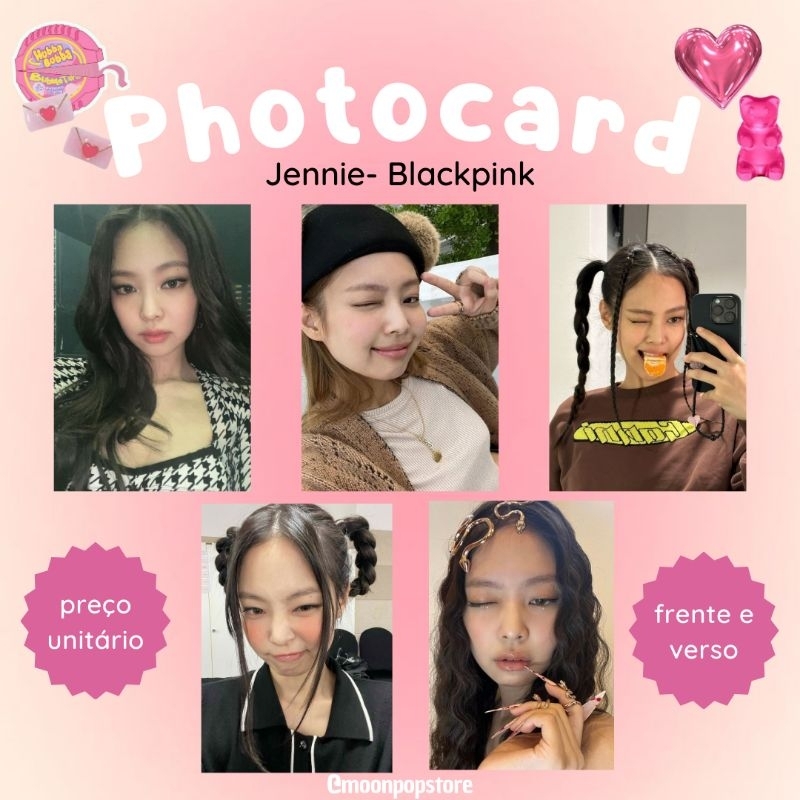 Photocard Kpop Jennie Blackpink - VALOR POR UNIDADE- Fanmade frente e ...