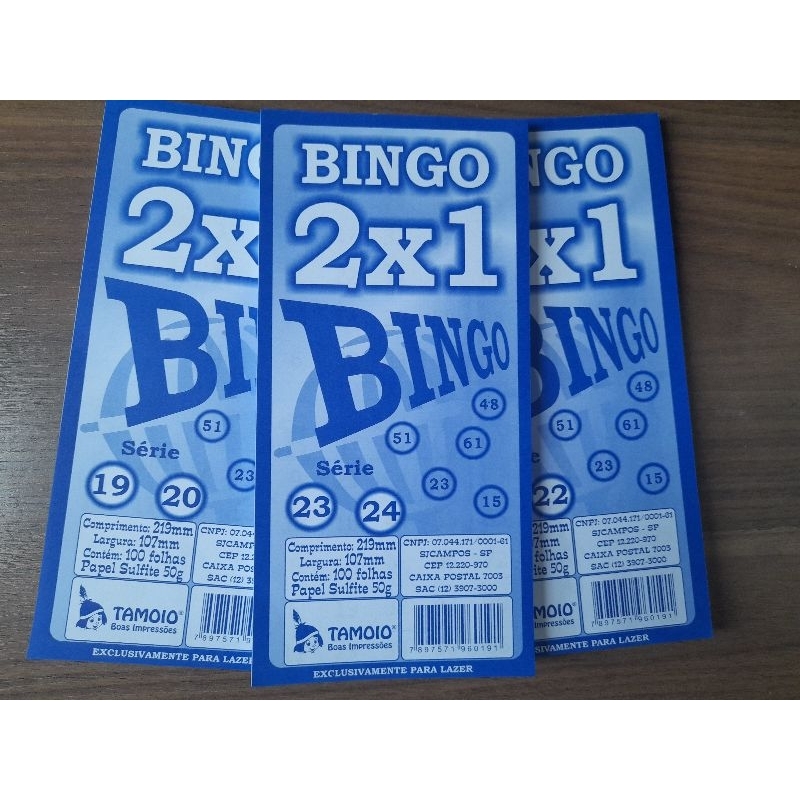 kit 3 Cartelas Bingo 2x1 | Shopee Brasil
