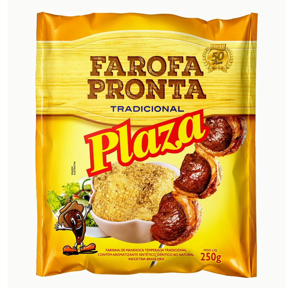 Farofa Pronta Tradicional (Plaza) 250g | Shopee Brasil