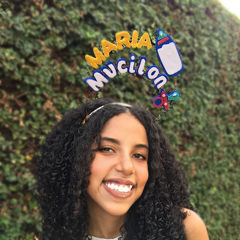 Kit Carnaval tiara + plaquinha Maria Mucilon | Shopee Brasil