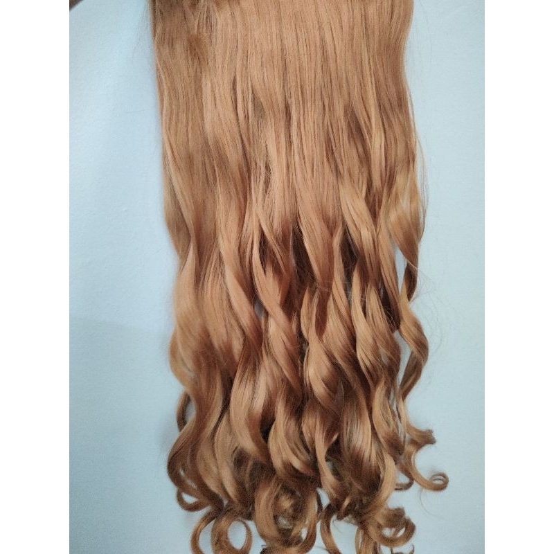 Cabelo Fibra Japonesa 300g Ruivo Natural 60cm Tic tac | Shopee Brasil