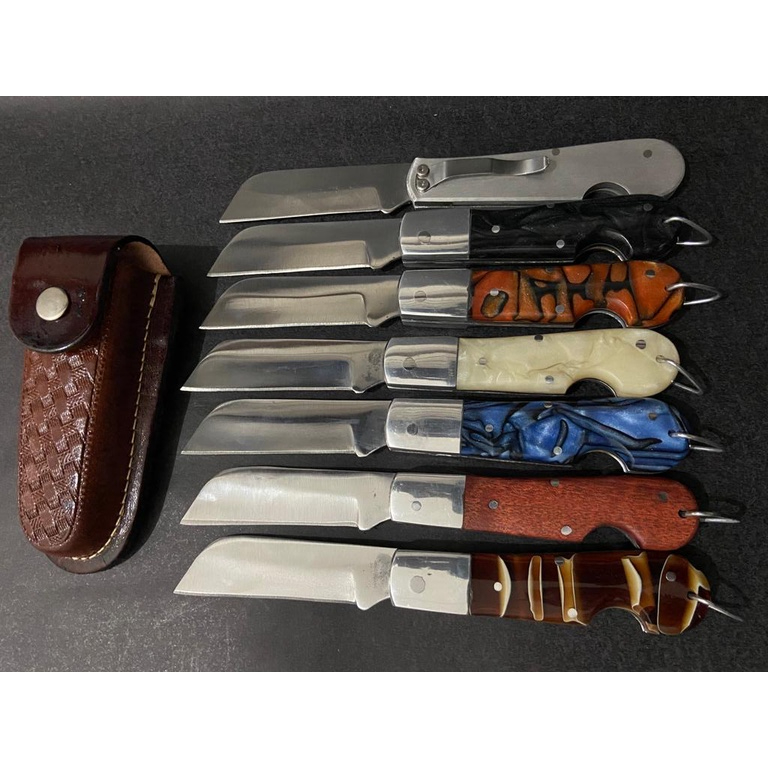 Canivetes Roger Pica Fumo Cabo Variado Com Bainha em Couro Legitimo ...