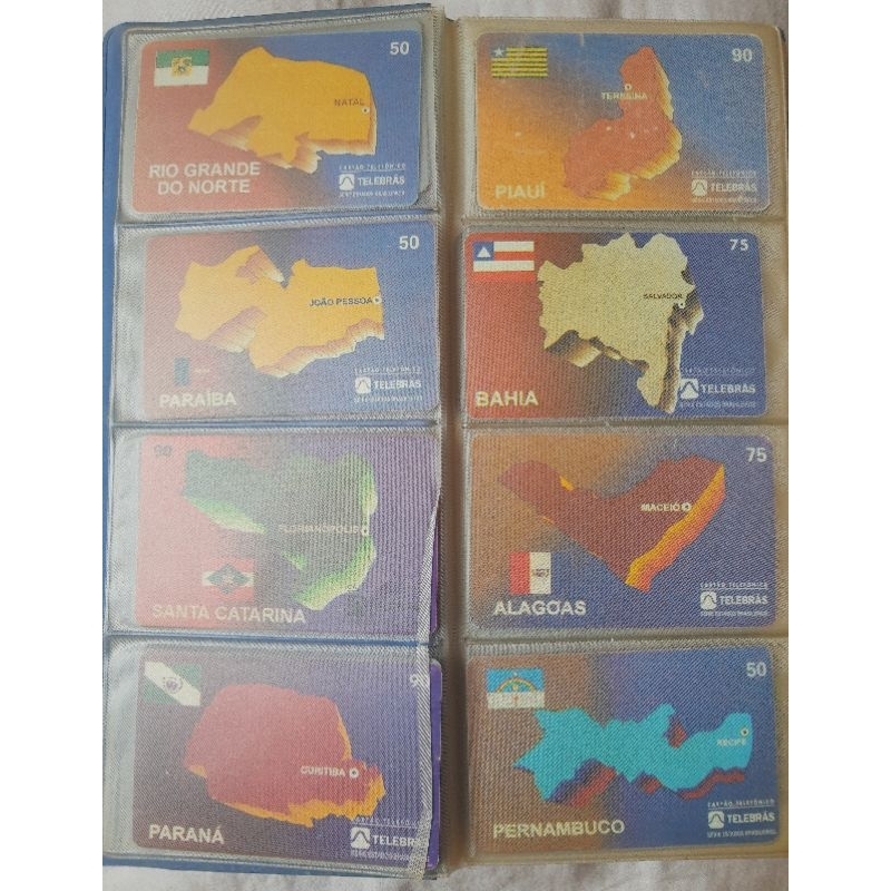 Álbum de coleção cartão telefônico antigo colecionador telefone Telemar ...
