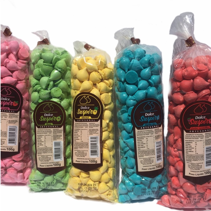 Suspiro Mini Artesanal 840 unidades kit c/6x100g - escolha o sabor ...
