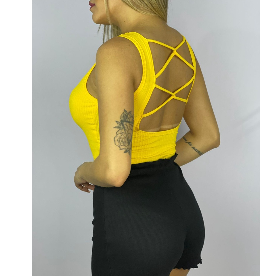 Body feminino básico canelado bori costa nua regatinha com bojo ...