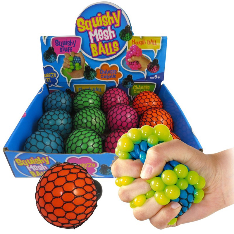Squishy Mesh Ball Colorida Neon – Fidget Toy | Shopee Brasil