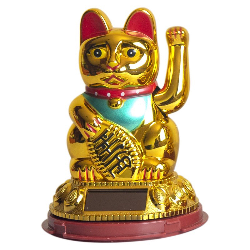 Gatinho Da Sorte Solar Gato Maneki Neko Fortuna Dinheiro | Shopee Brasil