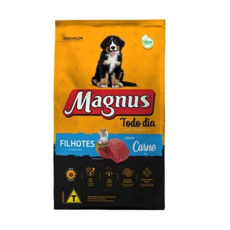 Magnus 3kg Todo Dia Cães Filhotes Carne | Shopee Brasil