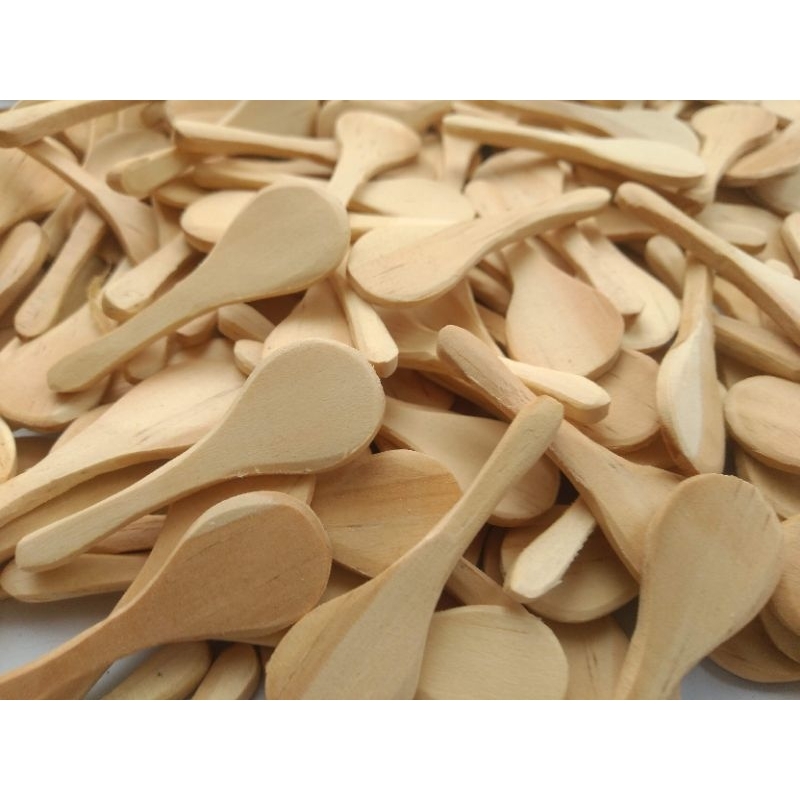 Mini colher de madeira 5 cm - 40 unidades - ideal para potes - geleiras ...
