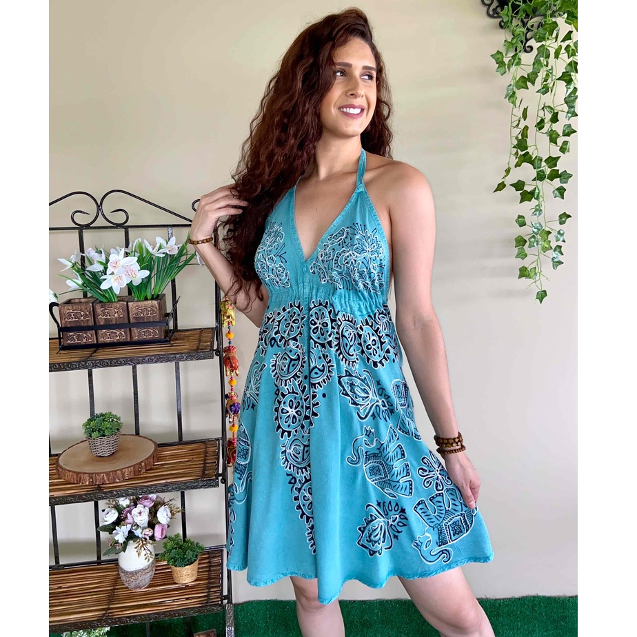 Vestido Indiano Bordado Estonado Curto Moda Indiana Feminina Frente ...