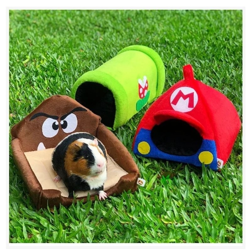 Kit para Porquinho da Índia Super Mario Bros (Toca + Cama +P. Feno ...