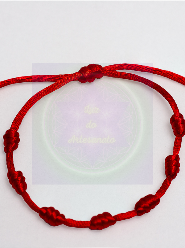Pulseira Vermelha 7 Nós de Proteção - Kabbalah/ Cabala - modelo Adulto ...