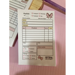 Bloco de pedidos - Talão de pedidos - 50 folhas - A6 - Pronta entrega | Shopee Brasil