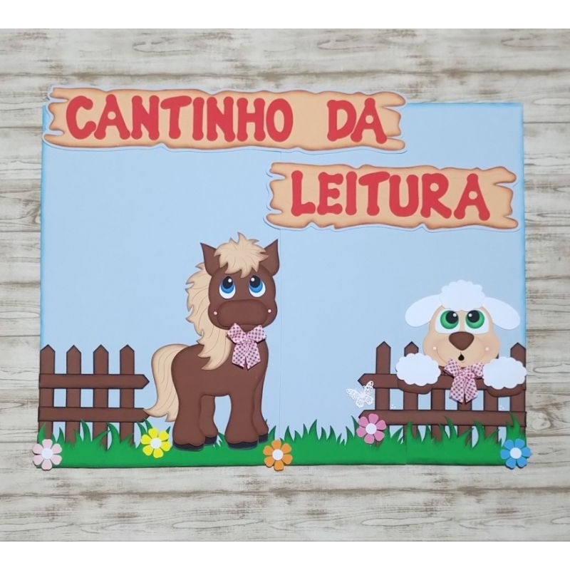 Cartaz cantinho da leitura tema fazendinha | Shopee Brasil
