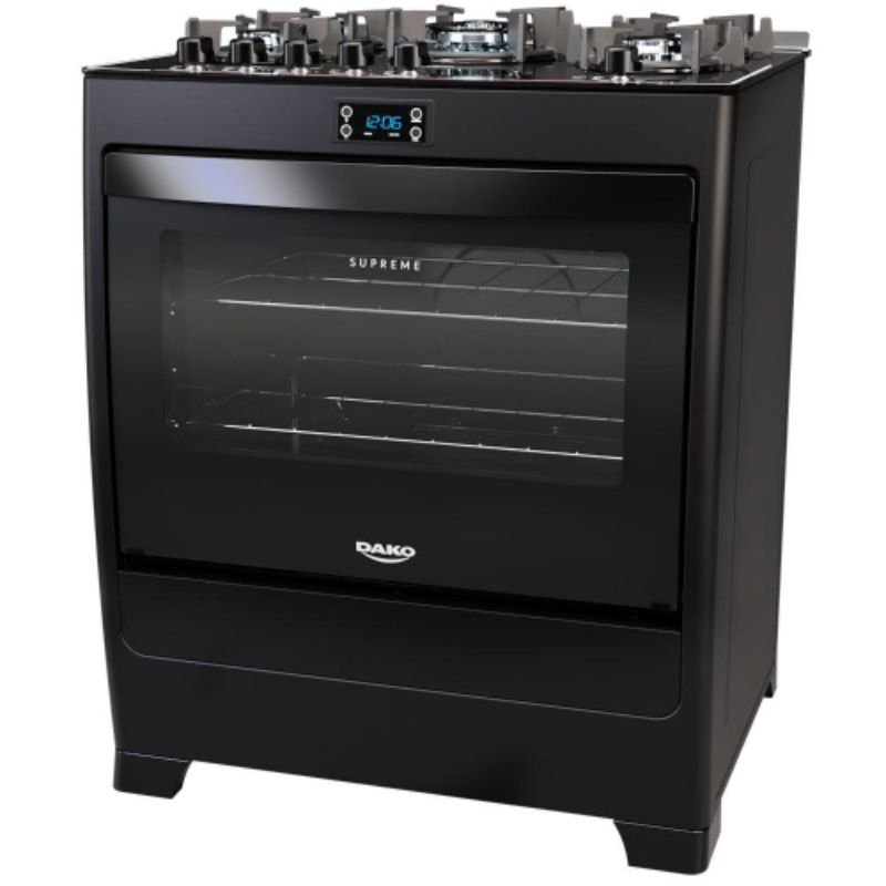 Fogão 5 Bocas Preto com Mesa de Vidro e Timer Digital Dako Supreme Black Glass Bivolt | Shopee ...