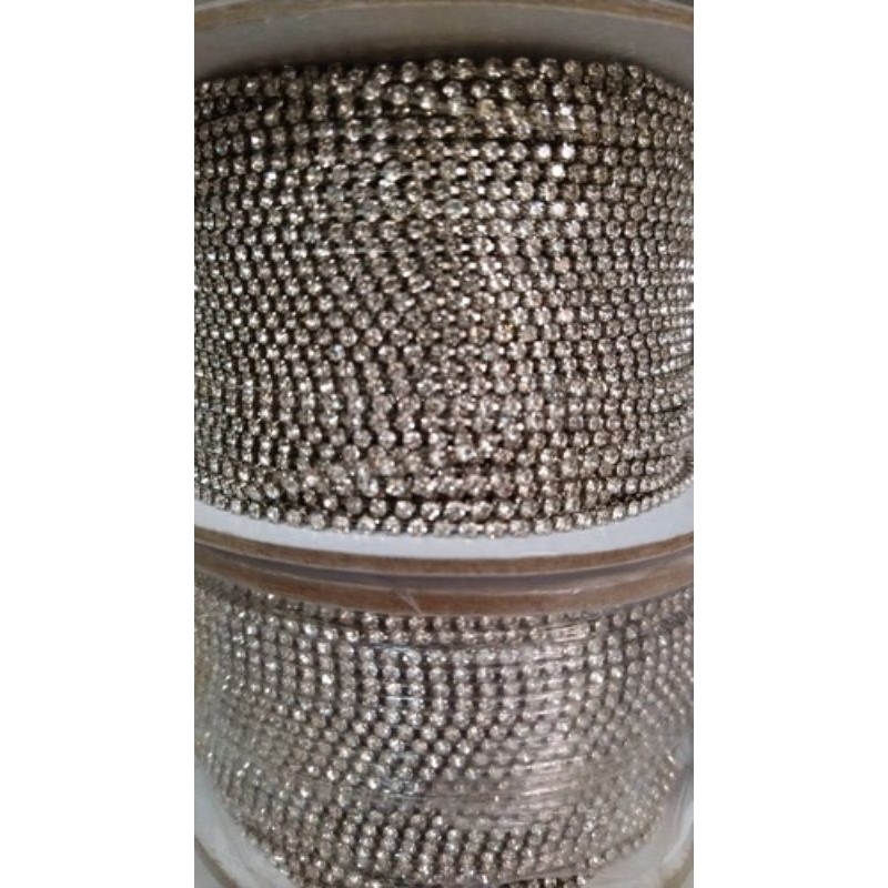 Rolo Strass Cristal Ss06 Prata 100 metros promoção | Shopee Brasil