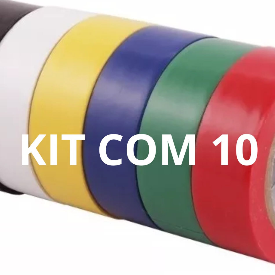 Kit 10 Fita Isolante Colorida 5 Metros Antichamas Premium - Escorrega o ...