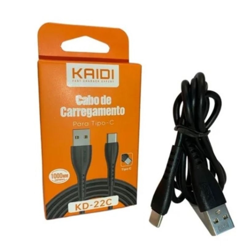 Cabo USB Tipo C 2.4a 1m Kaidi -KD-22C | Shopee Brasil
