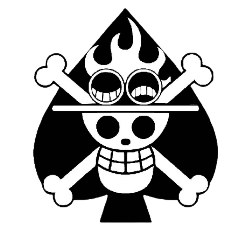 Kit 02 Adesivos Jolly Roger Ace One Piece | Shopee Brasil