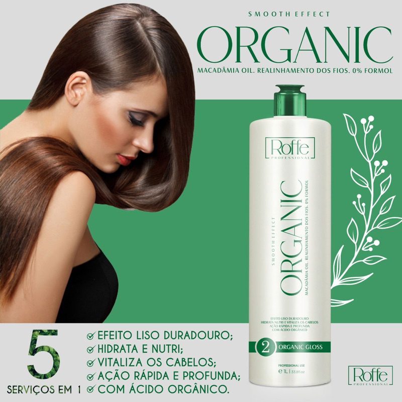 ESCOVA DEFINITIVA ORGANIC EFEITO FIOTERAPIA 1L ROFFE ENVIO IMEDIATO ...