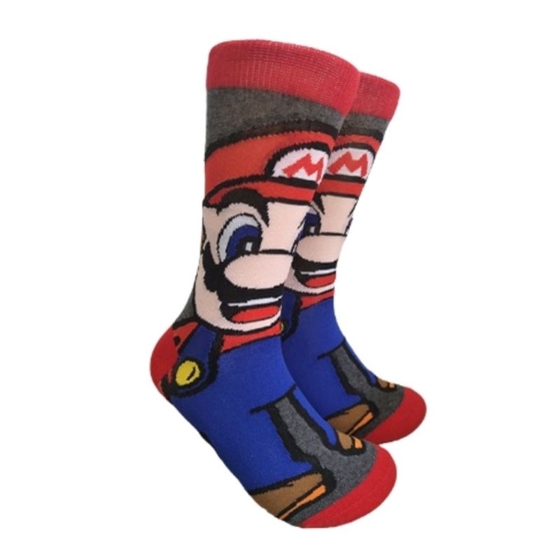 Meia Divertida de Personagens Cano Alto/Médio Adulto Super Mario ...
