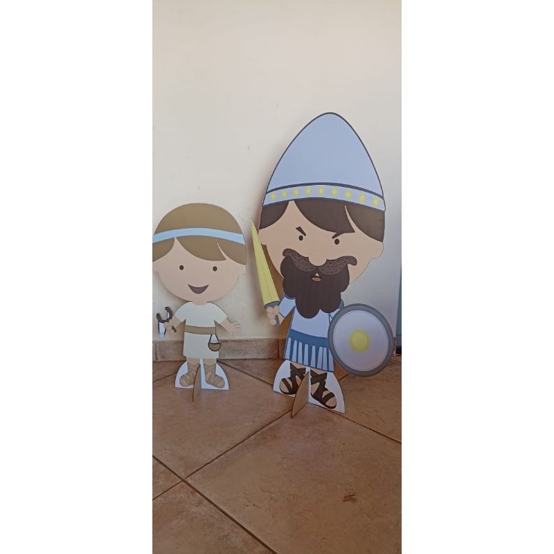 Displays Davi e Golias Decoração festa | Shopee Brasil