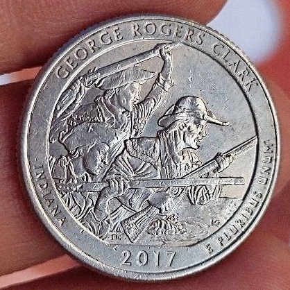 Moeda Quarter Dollar Parques 2017- George Rogers Clark- Indiana ...