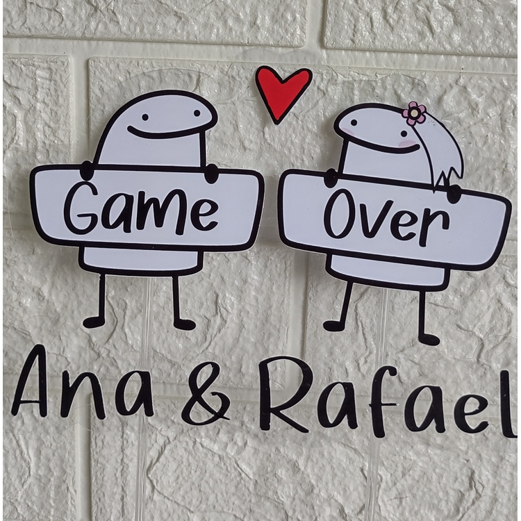 Topo de bolo Flork Game Over | Shopee Brasil