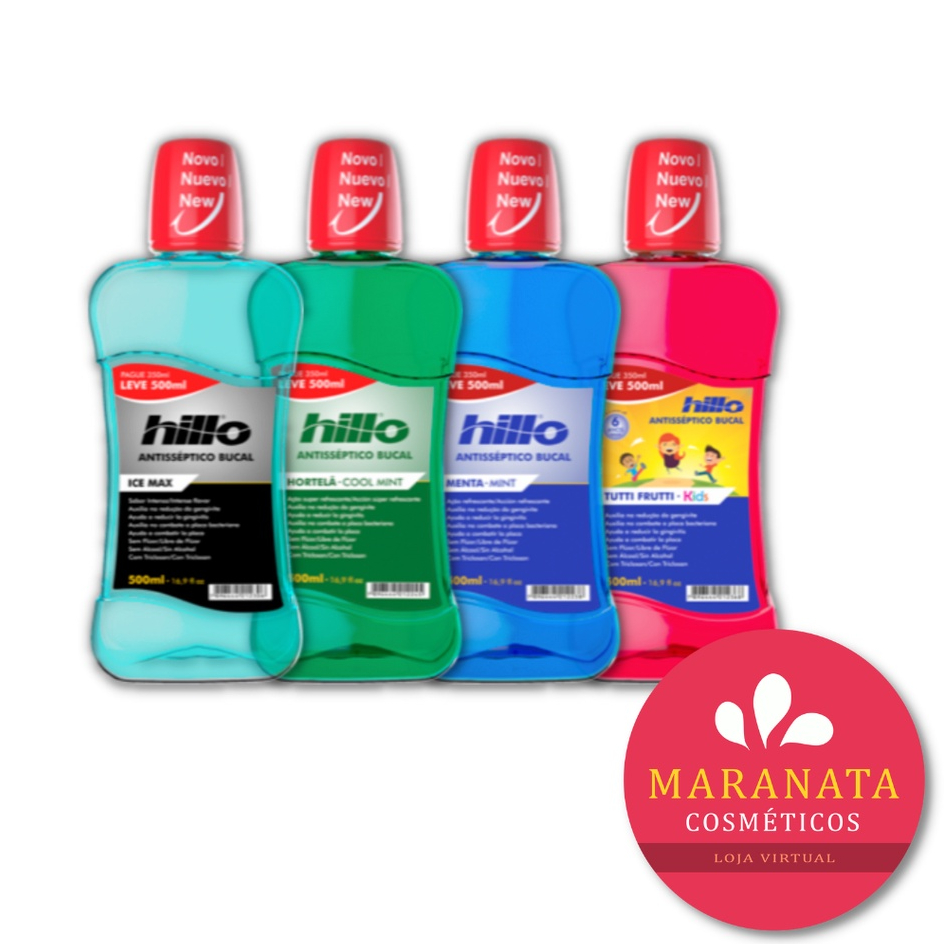 Enxaguante Antisséptico Bucal Hillo 500ml | Shopee Brasil