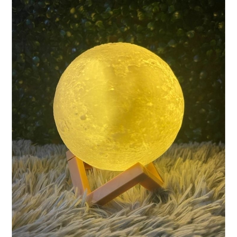 Luminária Lua Cheia Realista abajur decoração Com Base Sem | Shopee Brasil