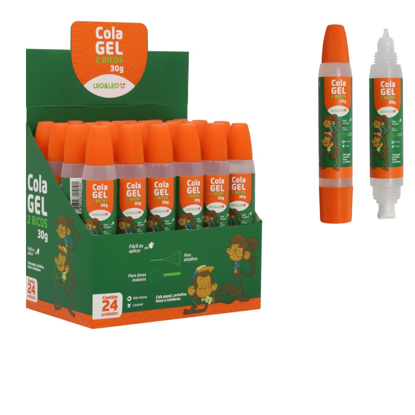 COLA GEL CX 24 UND 2 BICOS 30G LEO&LEO | Shopee Brasil