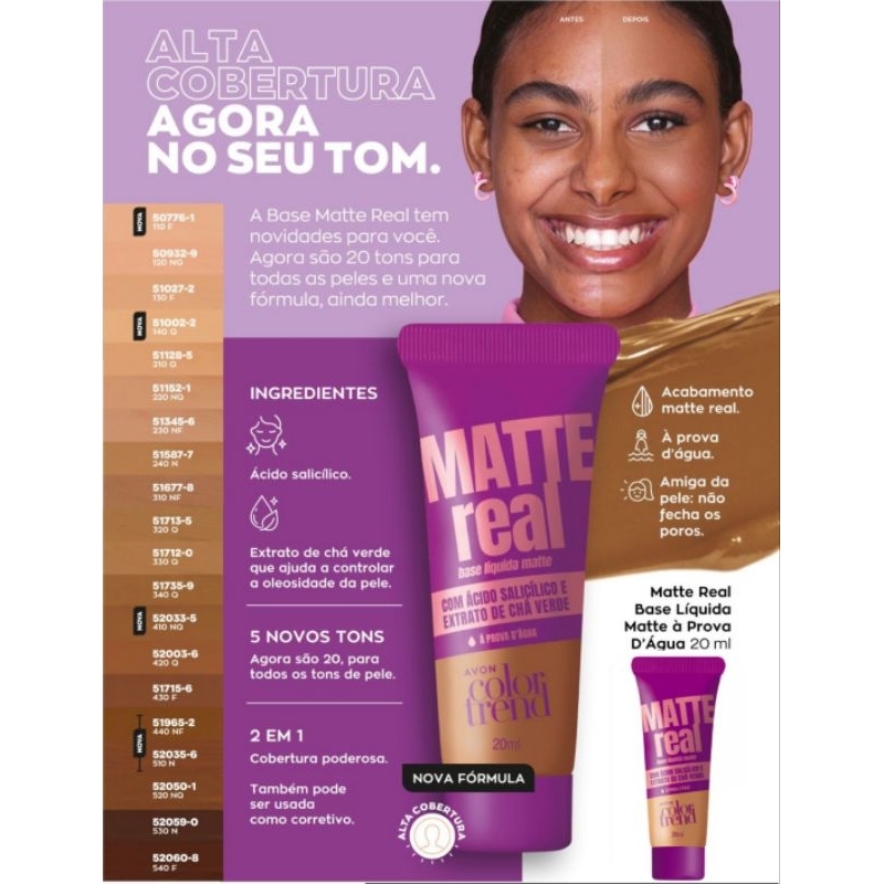 Base Líquida Matte Real Avon Color Trend | Shopee Brasil