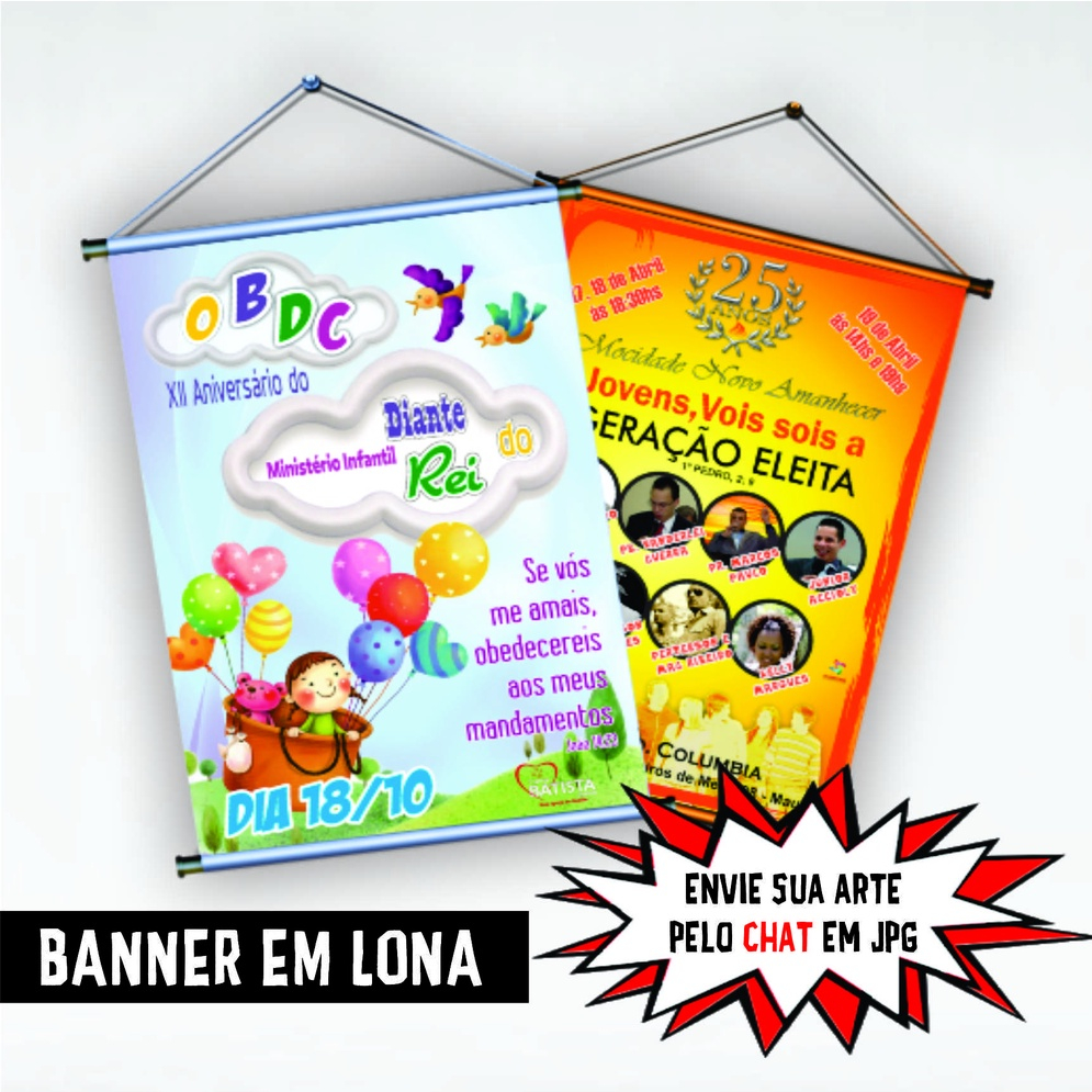 Banner em Lona PROMOCIONAL - 40x60cm / 50x70cm / 60x90cm | Shopee Brasil