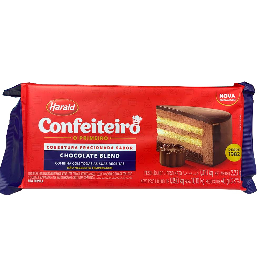 Cobertura Chocolate Blend Confeiteiro Barra 1kg - Harald | Shopee Brasil