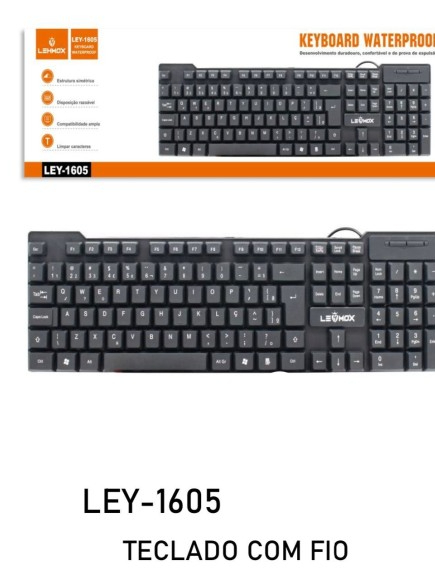TECLADO COM FIO LEY-1605 | Shopee Brasil