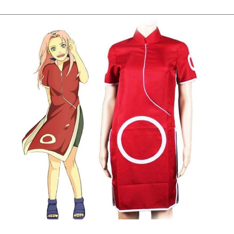 fantasia roupa sakura naruto haruno cosplay anime com peruca rosa ...