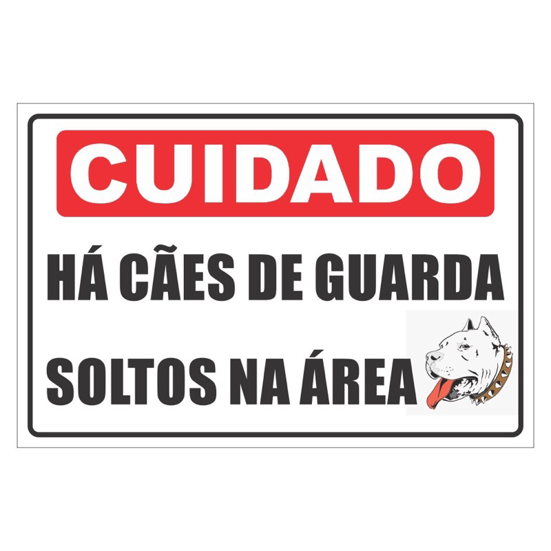 Placa Sinalização Cuidado Cães Soltos 40x25cm | Shopee Brasil