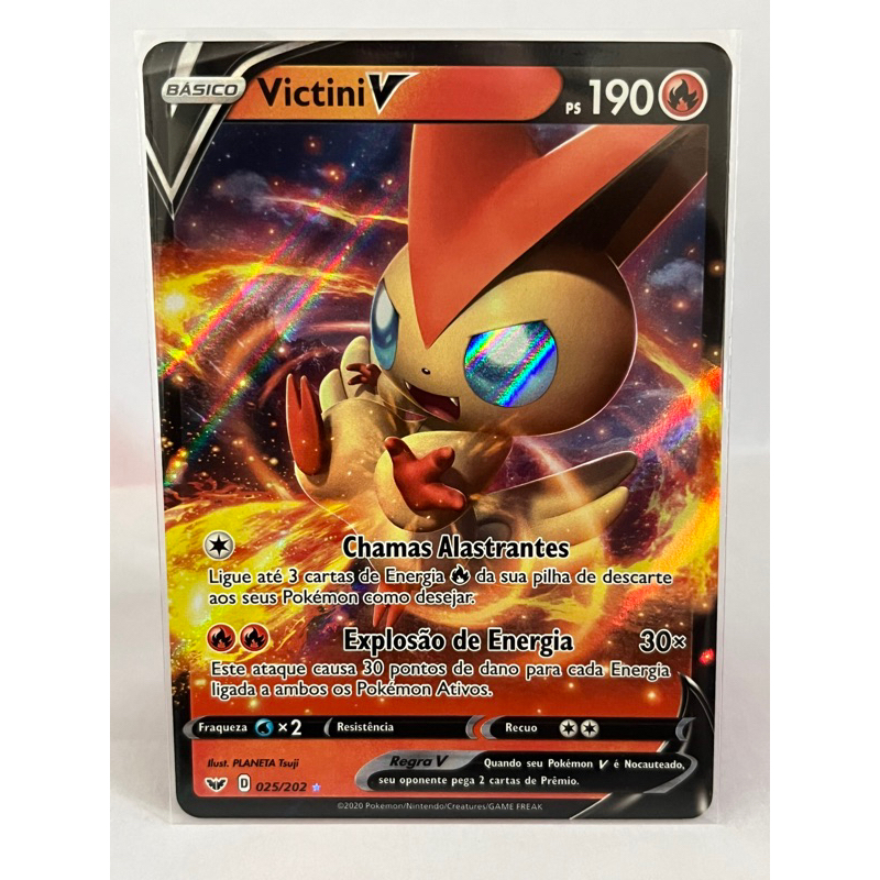 Carta Pokémon Victini V Ultra Rara Copag | Shopee Brasil