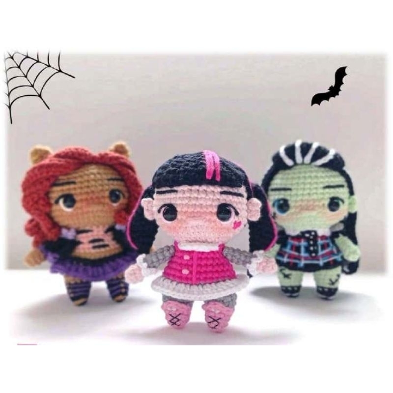 Monster high amigurumi / Draculaura / Frankenstein / Clawdeen amigurumi ...