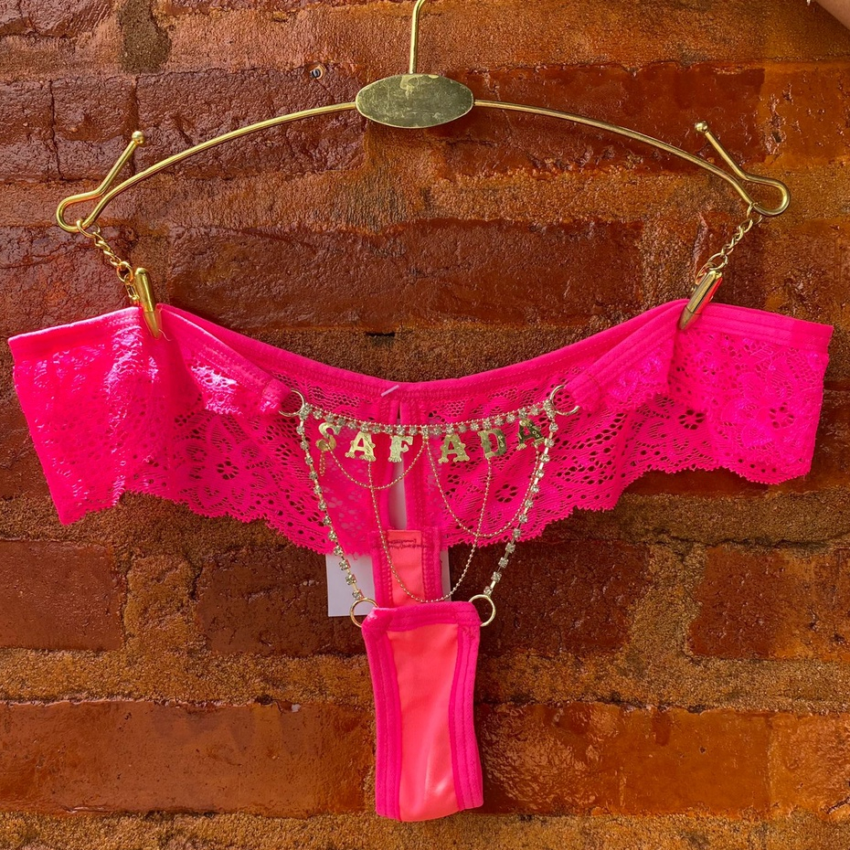 Calcinha Fio Dental Sexy Tanguinha Tanga Com Bijuteria, fio letrinha ...