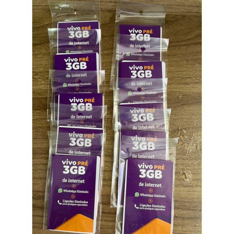 kit 100 unidades chip da vivo sem crédito DDD LIVRE Pré pago revenda ...