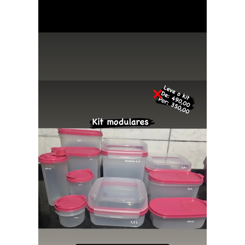 Kit Modular Tupperware Rosa | Shopee Brasil